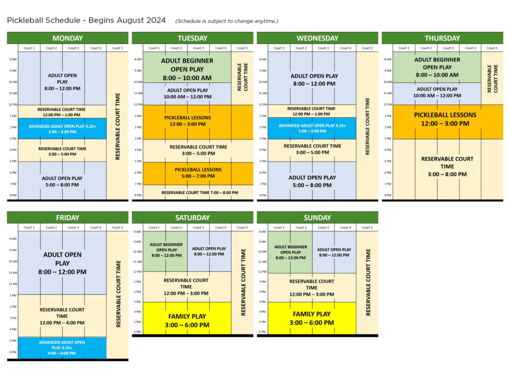 Pickleball Schedule - The Jewish Community Center of Omaha