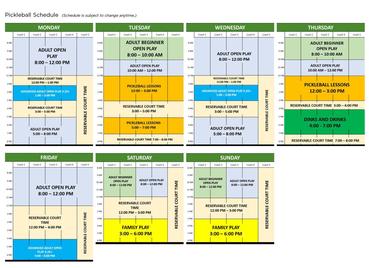 Pickleball Schedule - The Jewish Community Center of Omaha
